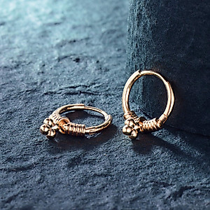 14K Gold Plated Charm Huggie Hoop Earrings for Women Cute Bead Drop Dangle Earring Tiny Simple Jewelry Gift