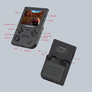 YBEST RG351V 3.5-inch Handheld Game Console, YIFAN HD IPS Screen Retro Portable Console Built-in 128G TF Card with 10000 Games, Black