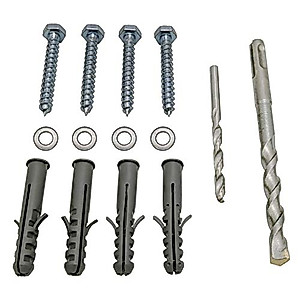 Lag Bolt Kit for Mounting TV Bracket Into Wood Or Concrete - Includes Heavy Duty Bolts, Fischer Concrete Anchors and 2 Drill Bits