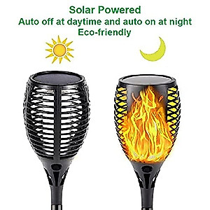 QINOL 4-Pack Solar Lights Outdoor (Higher & Larger Size) Solar Torches with Flickering Flame Waterproof Landscape Solar Torch Lights for Pathway Garden Yard- Dusk to Dawn Auto On/Off