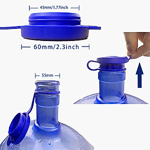 TLSTGO 8 PCS 5 Gallon Water Jug Cap, Silicone Reusable Replacement 5 Gallon Water Bottle Caps, Non-Spill 55mm Water Bottle Caps, for Water jug 5 Gallon and 3 Gallon Water Jug