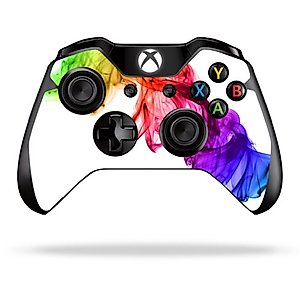 MightySkins Skin Compatible with Microsoft Xbox One or One S Controller - Rainbow Smoke | Protective, Durable, and Unique Vinyl wrap Cover | Easy to Apply, Remove, and Change Styles | Made in The USA