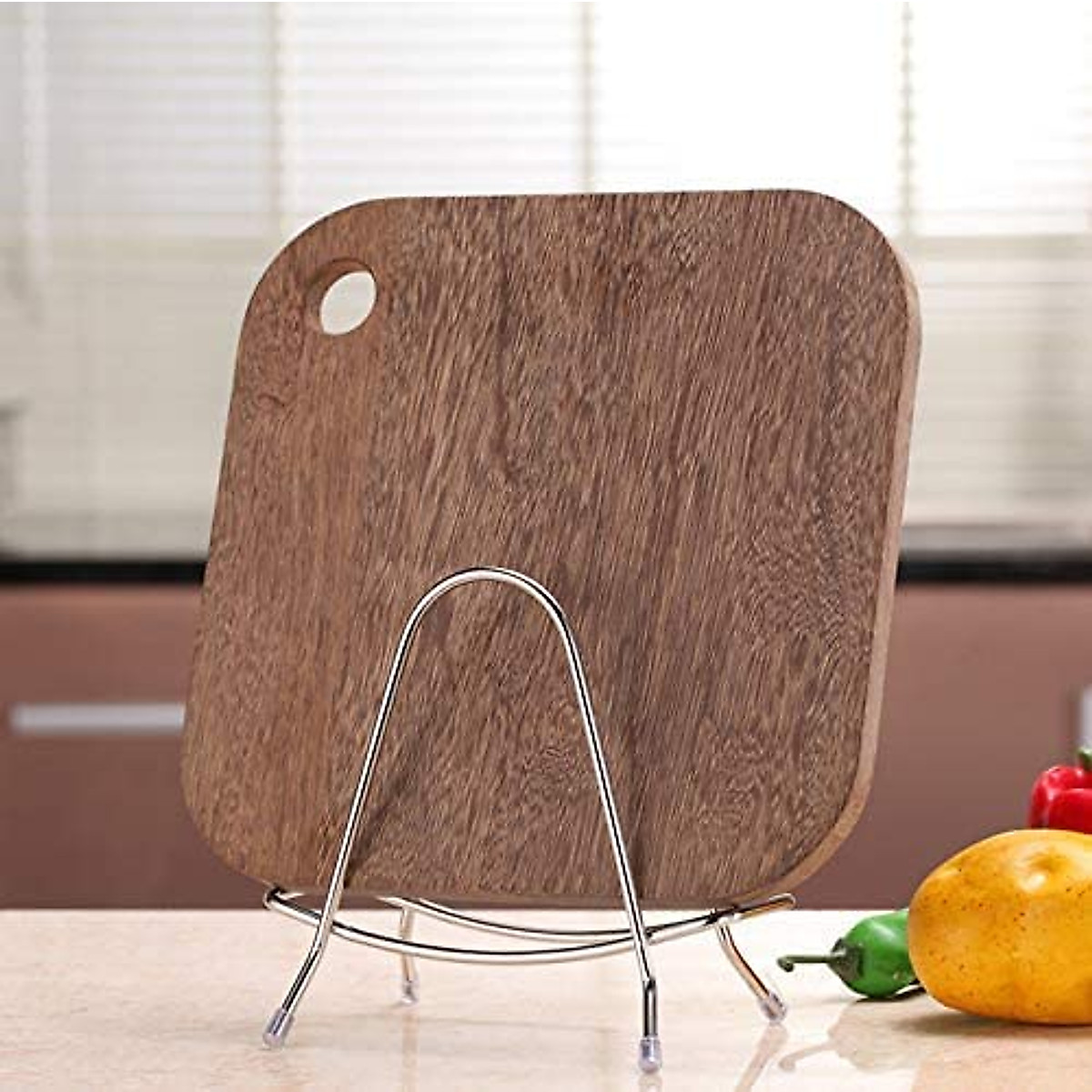 LENITH Cutting Board Storage Rack Stainless Steel Wire Chopping Board Board Holder Stand fit, Organizer Kitchen (Triangle)