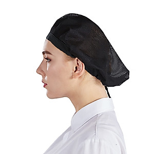 Nanxson 3pcs Chef Hat Kitchen hat Food Service Hair Nets Cooking Chef Cap CF9060 (Black, 3)