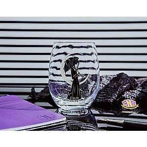 Addams Family Wednesday "Little Storm Cloud" Stemless Wine Glass, Tumbler Cup For Cocktails | Holds 20 Ounces