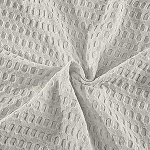 ARlinen 100% Cotton Blankets- Waffle Weave Cotton Blankets- Soft Lightweight Thermal Blankets (Ivory, Full Size)