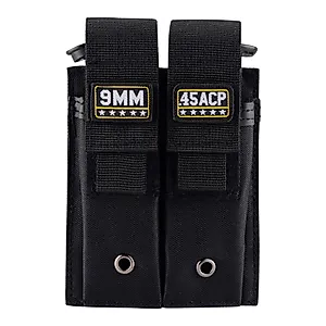Raiseek Molle Double Pistol Mag Pouch Single and Double Stack Magazine Holster