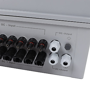 Focket 8 String PV Combiner Box, Waterproof Solar Combiner Box with 80A Circuit Breaker, 10A Rated Current , Arreste & Solar Connector for On/Off Grid Solar Panel System