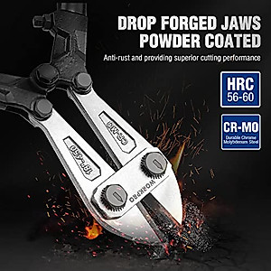 WORKPRO 18" Bolt Cutter, Chrome Molybdenum Steel Blade, Heavy Duty Bolt Cutter with Soft Rubber Grip, Cutting Tool for Cut Chain, Wire, Screw, Rivet