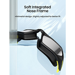 COPOZZ Men's Swim Goggles, Swimming Goggles Anti-fog No Leaking UV Protection for Adult men-Black(Mirrored)