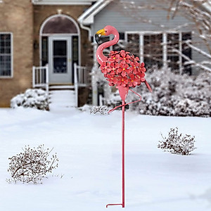 Solar Lights Garden Flamingo Pathway Light for Decor,Outdoor Stake Metal Lights,Waterproof Warm White LED for Lawn,Patio or Courtyard Christmas Decoration