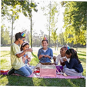 CRILSTYLEO Cake Insulation Bag Insulated Food Carrier Food Warmer Bag Beverage Cake Packing Insulated Bag Hanging Mesh Holder Clothespin Basket Bag Packaging Reusable Door Non-woven Bags Pink