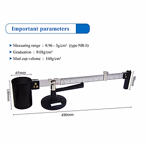 YUCHENGTECH Mud Hydrometer Mud Tester Slurry Test Kit Sand Content Kit Mud Tester Viscosimeter Sand Content Meter (Kit)
