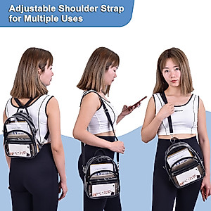 Oraben Clear Mini Backpack, Clear Bag Stadium Approved, Mini Transparent Backpacks See Through Bag for Concert Security