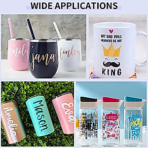 14 Pack Permanent Vinyl for Cricut, Lya Vinyl 12" x 12" Glossy Permanent Vinyl Sheets for Cricut and Silhouette, Cricut Vinyl for Mug & Cup & Glass Window, Party Decoration, Craft Cutter, Home Decal