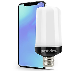 Bestview LED Flame Effect Light Bulbs,4 Modes Smart E26/E27 Base Flickering Fire Light Bulbs for Halloween, Christmas, Party, Porch, Indoor&Outdoor Home Decoration Lighting (Purple 2 Pack)