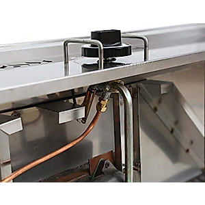 TECHTONGDA Propane Gas Food Soup Warmer Stove Bain Marie Commercial Canteen Buffet Steam Heater with Regulator Valve 12''x8.7''x4'' Pan 4 Pan Single Row