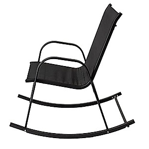 DREAMO Outdoor Patio Rocking Chair Portable Rocker Seating Metal Black