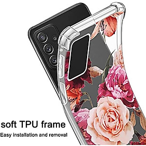 YJROP (3-Pack) for Samsung Galaxy A53 5G Case, Soft Clear TPU [Scratch-Resistant] Drop Silicone Bumper Protection Shockproof Phone Case Cover for Samsung Galaxy A53 5G,Flower