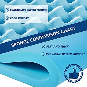 MEUDYT Memory Foam Mattress Topper Queen Size - 3 Inch Dual Layer Mattress Pad - 2 Inch Cooling Gel Memory Foam Plus 1 Inch Pillow Top Cover - Ultra Soft Support for Back Pain