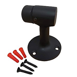 QCAA Solid Brass Door Stop, 3", Matte Black, Made in Taiwan, 1 Pack