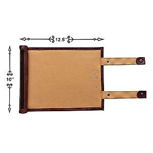 Scroll Dice Tray DIce mat Holder Storage Pouch Rolling Mat DND D and D Dungeons & Dragons Game Dice with Zippered Holds up to 14 Metal Plastic Polyhedral Dice Accessories (Brown)