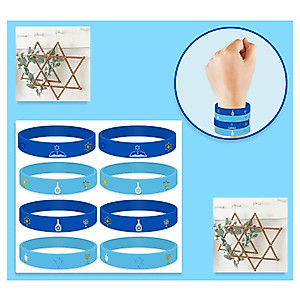 BlueBell 20 pc Jewish, Hanukkah, Bar Mitzvah Celebration, Jewish, Israel Wristbands Party Favors (Small, Jewish)