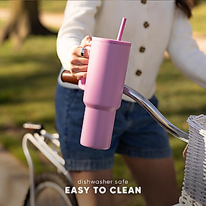 Simple Modern 40 oz Tumbler with Handle and Straw Lid | Insulated Reusable Stainless Steel Water Bottle Travel Mug Iced Coffee Cup | Gifts for Women Men Her | Trek Collection | 40oz | Lavender Mist