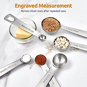 Measuring Spoons: U-Taste 18/8 Stainless Steel Measuring Spoons Set of 9 Piece: 1/16 tsp, 1/8 tsp, 1/4 tsp, 1/3 tsp, 1/2 tsp, 3/4 tsp, 1 tsp, 1/2 tbsp & 1 tbsp Dry and Liquid Ingredients