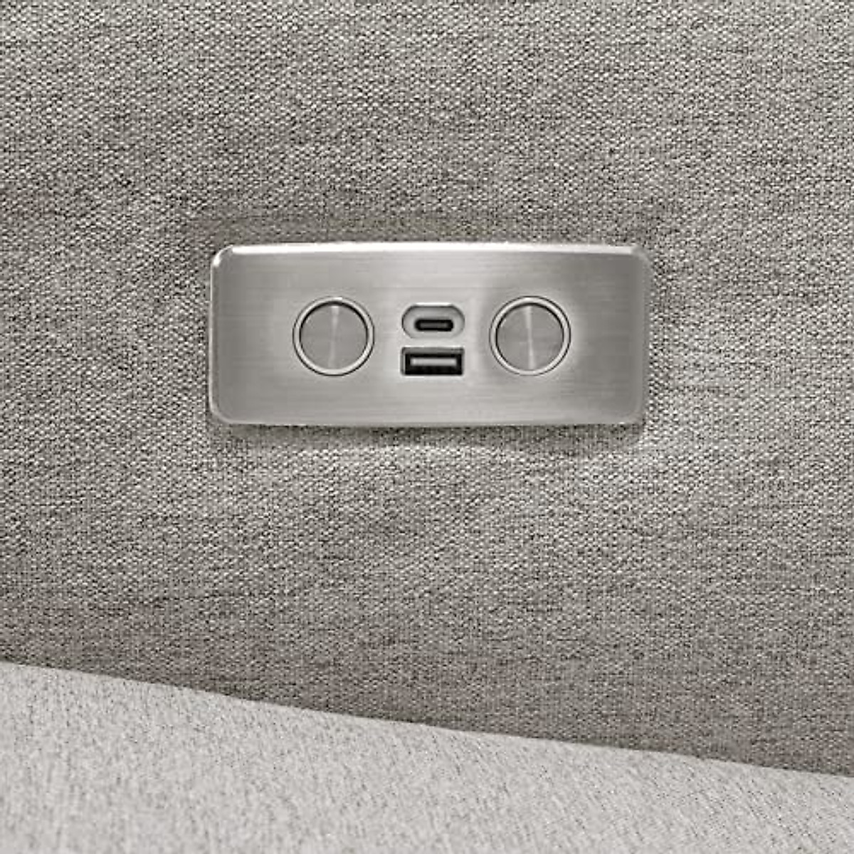 Babyletto Sigi Electronic Power Recliner & Glider with USB Port in Performance Grey Eco-Weave, Water Repellent & Stain Resistant, Greenguard Gold and CertiPUR-US Certified