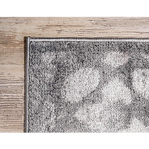 Unique Loom Sofia Collection Area Rug - Larvotto (2'x 6' 7" Runner, Dark Gray/ Ivory)