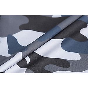 PIQIDIG Youth Boys Compression Pants 3/4 Basketball Tights Sports Capris Leggings (Camo Gray, Medium)