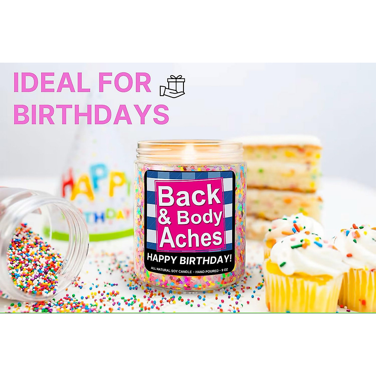 Funny Happy Birthday Candle, Birthday Gifts for Women Men, Gifts for Her and Him, Unique 30th 40th 50th 60th 70th Birthday Candles Gift Ideas