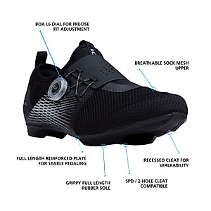 SHIMANO SH-IC500W Women's High Performance Indoor Cycling Shoe, Black, 5-5.5 (EU 37)