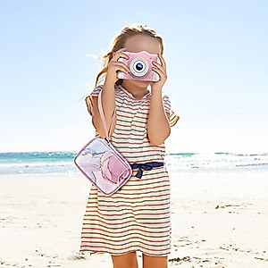 Fintie Kids Camera Case Compatible with Seckton/GKTZ/WOWGO/OMZER/Suncity/Agoigo/Ourlife/Rindol/Unicorn Toys Digital Camera & Video Camera, Hard Carrying Bag with Inner Pocket, Dreamy Marble