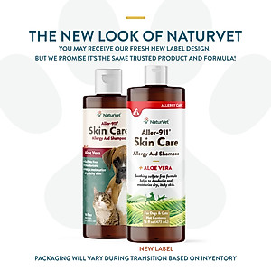 NaturVet Aller-911 Skin Care Allergy Aid Pet Shampoo With Aloe Vera – Pet Health Supplement Shampoo & Grooming Aid for Dermatitis, Dog Skin Allergies, Itching, Hot Spots, Cat Rashes – 16 Oz.