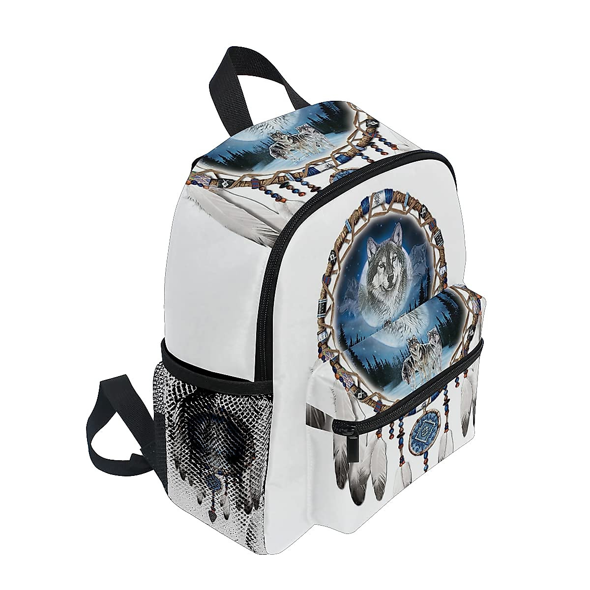 Cute Toddler Backpack Mini Travel Bag Wolf Wind Chimes for Baby Girl Boy Age 3-7