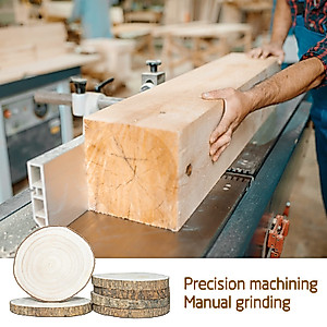 OBTANIM 5 Pcs Natural Wood Slices 6-7 Inch Large Unfinished Round Wooden Circles with Tree Bark for Table Centerpieces DIY Painting Crafts Wedding Christmas Ornaments