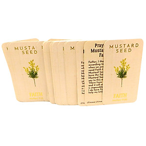 Westmon Works Mustard Seed Holy Card Bulk Pack Bundle Matthew 17:20 Faith Prayer, Set of 25