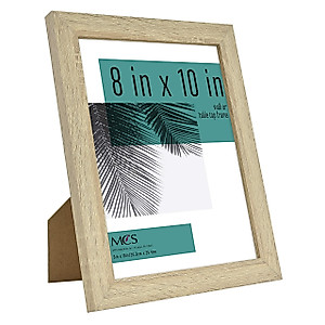 MCS Studio Gallery 8x10 Picture Frame Natural Woodgrain, Vertical & Horizontal Wall Hanging & Easel for Tapletop Display, Rectangle Photo Frame for Photos, Posters & Art Prints (4-Pack)