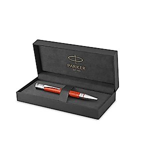 PARKER Duofold Ballpoint Pen, Classic Big Red Vintage with Medium Point Black Ink Refill
