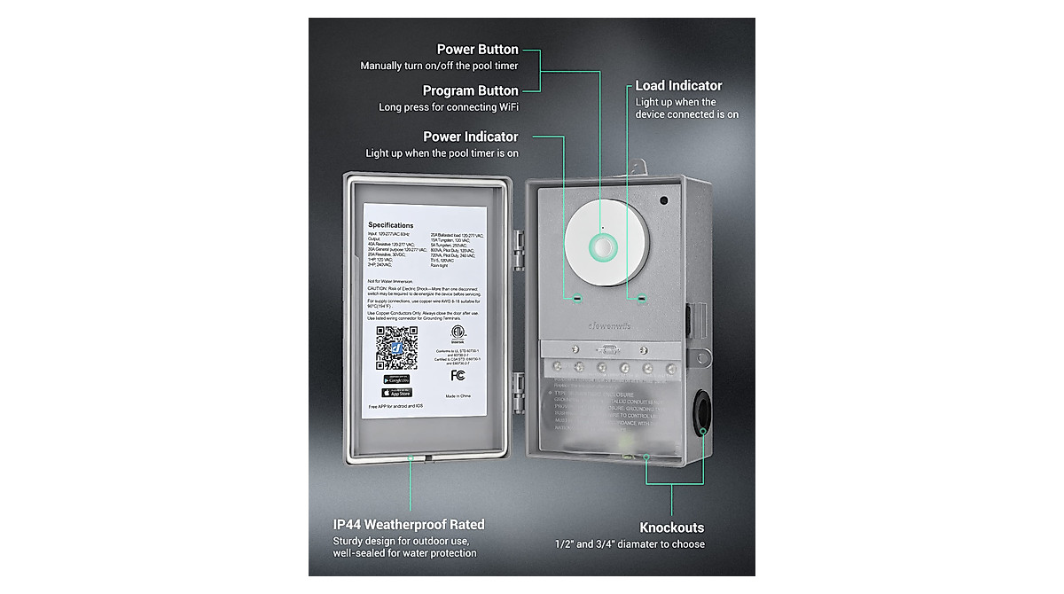 DEWENWILS WiFi Pool Pump Timer - Smart & Heavy Duty