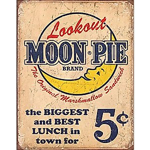 Desperate Enterprises Moon Pie - Best Lunch Tin Sign - Nostalgic Vintage Metal Wall Décor - Made in USA