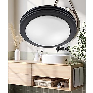 Good Housekeeping 90054z Yorkshire Decorative Bathroom Ventilation Exhaust Fan and Light, Medium, Matte Black