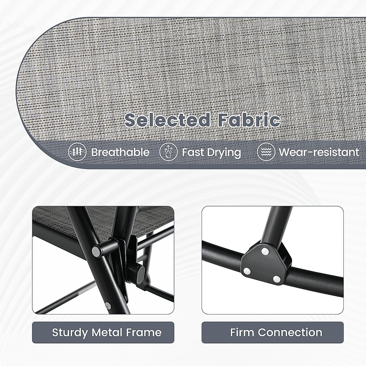 Giantex Folding Rocking Chairs Set of 2 - High Back Patio Rocking Chairs w/Armrests and Footrests, Breathable Back Rest, Portable Porch Rockers for Camping, Garden, Yard, Lawn, Max Load 330 LBS