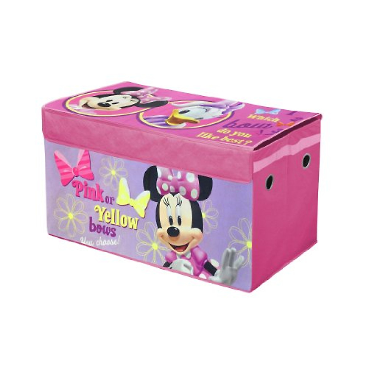 Idea Nuova Disney Minnie Mouse Collapsible Children’s Toy Storage Trunk, Durable with Lid