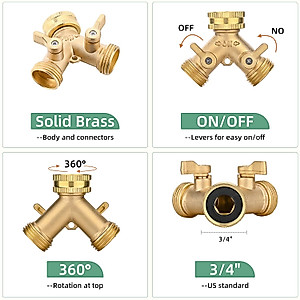 Metal Garden Hose 100ft, Yumatum 304 Stainless Steel Water Hose With 2 Hose Extension Adapter, 2-Ways Hose Splitter and 10-Function Nozzle, 3/4'' Fittings, No Tangle & Kink for Outdoor