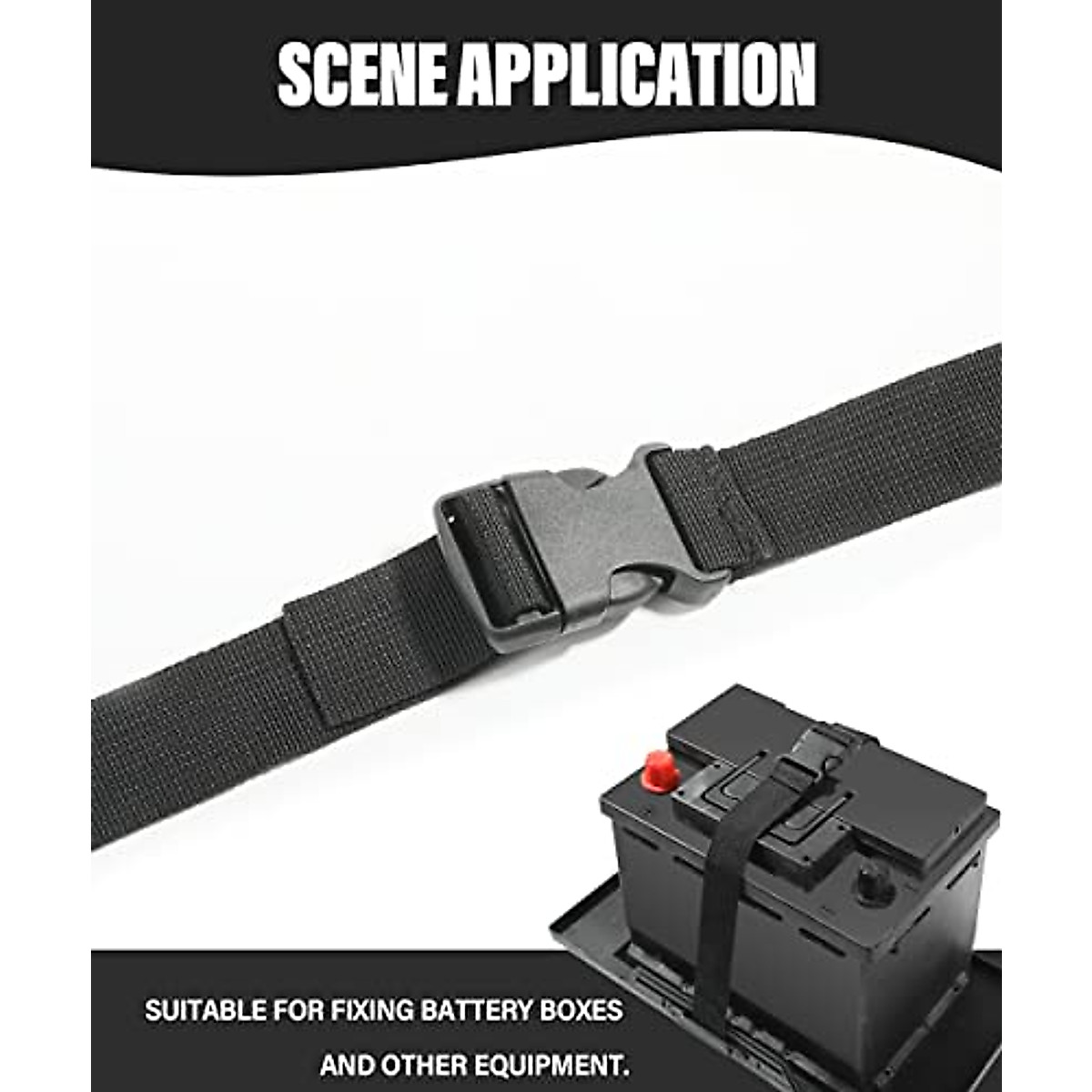 AOCISKA 39 Inch Battery Strap with Buckle,Battery Tie Down Strap,Battery Box Strap,Quick-Release Polypropylene Webbing Strap,Safely Secures Your Battery Box,Battery Straps for Cars Trucks Boats