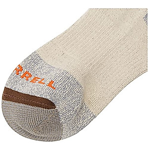 Merrell unisex adult Men's and Women's Moab Hiking Midweight Cushion - Coolmax Moisture Management Arch Casual Sock, Tan, M L Men s 9.5-12 Women 10-13 US