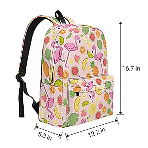 Flamingos Bookbag Lightweight & Adjustable Classic Bookbag Travel Bag for Boys Girls